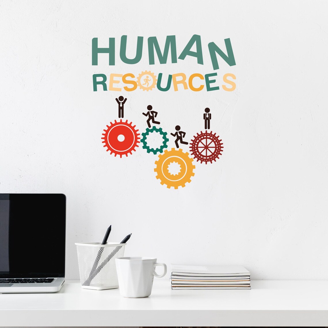 Human Resources Vinyl Wall Decal With Gears for Office Decor | HR Wall ...