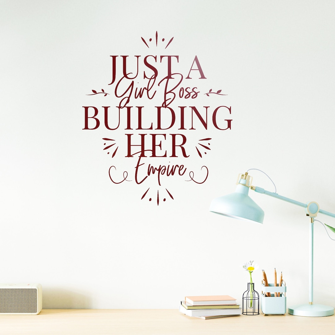 Girl Boss Quote Vinyl Wall Decal Successful Woman Lettering Saying ...