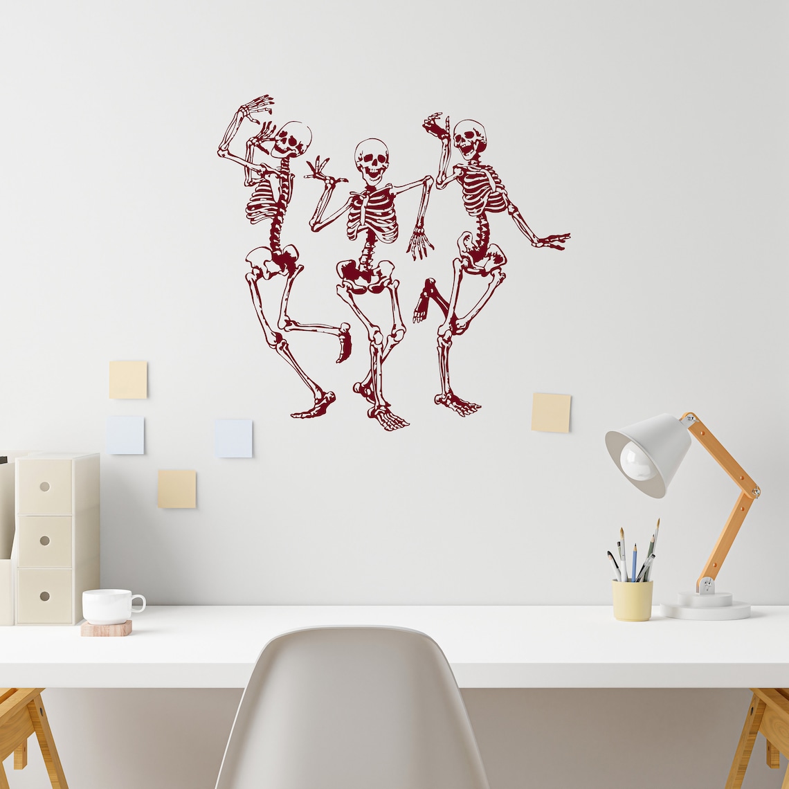 Halloween Dancing Skeletons Vinyl Wall Decal Funny Horror Room Home ...