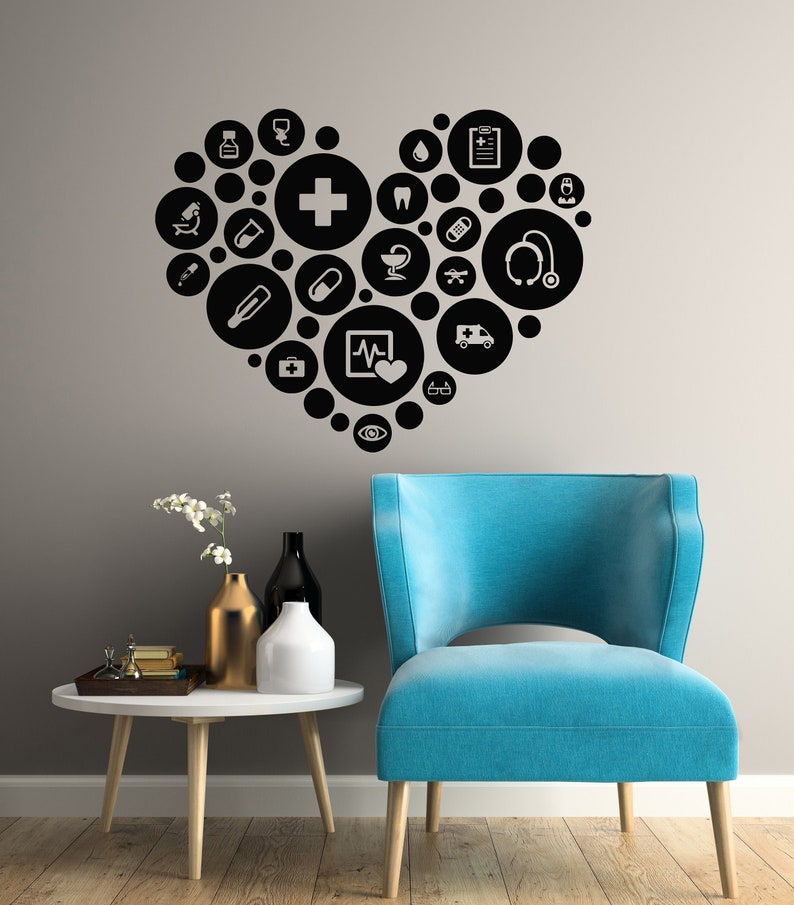 Heart Vinyl Wall Decal Medical Office Hospital Health Pharmacy - Etsy