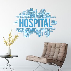 Modern Hospital Vinyl Wall Decal - Nurse Gift - Doctor Office Art ...