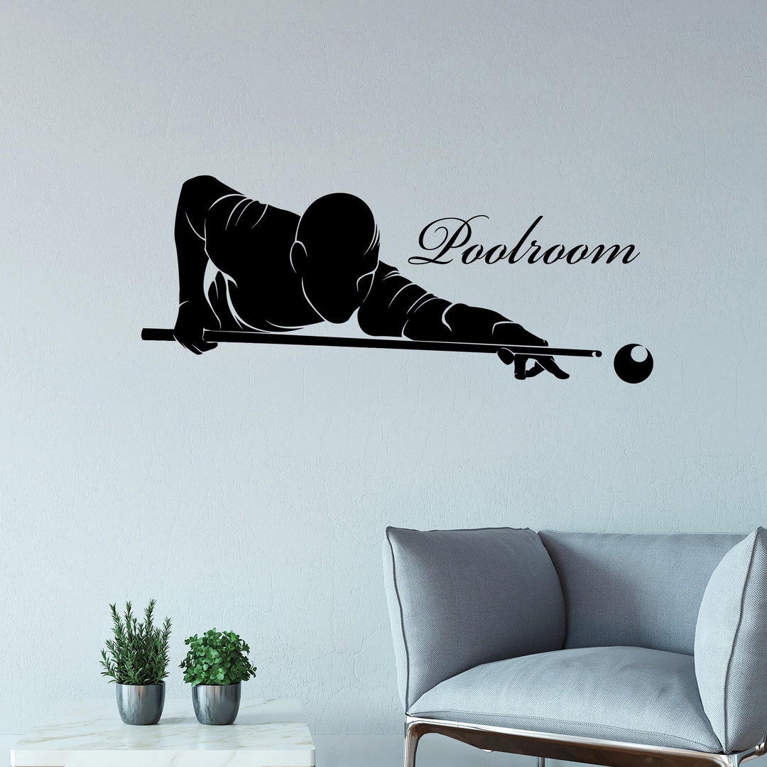 Billiard Club Logo Vinyl Wall Decal Hobbies for Man Cave Game Player ...