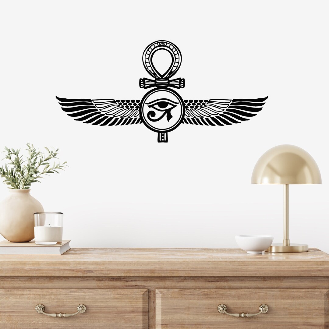 Ancient Vinyl Wall Decal Egyptian Decor Egypt Gods Dung Scarab Stickers ...