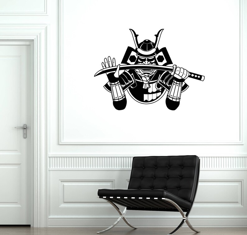 Samurai Vinyl Wall Decal Japanese Warrior With Katana Armor - Etsy