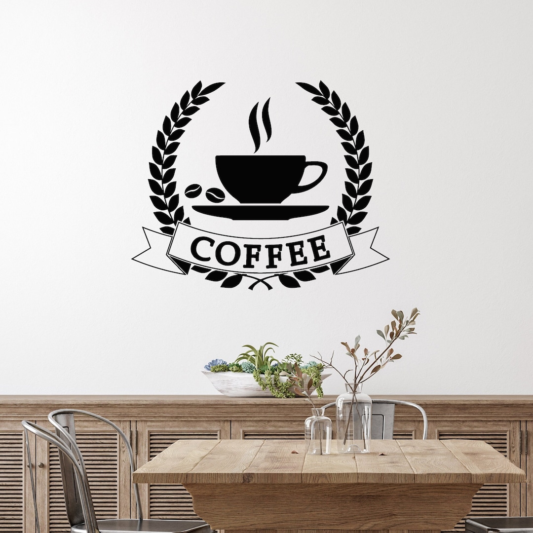 Cafe Vinyl Wall Decal Coffee Bar House Beans Cup Shop Restaurant ...