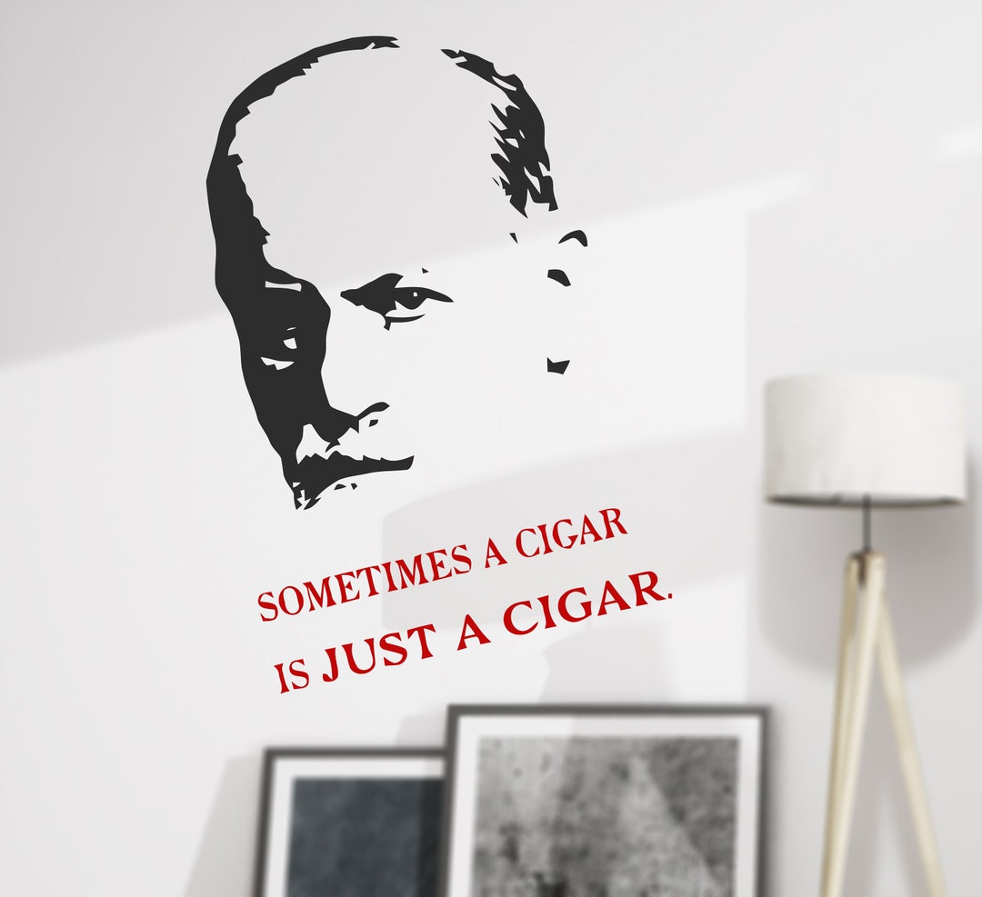 Wall Decal Sigmund Freud Cigar Funny Inspirational Quote Decor Red ...