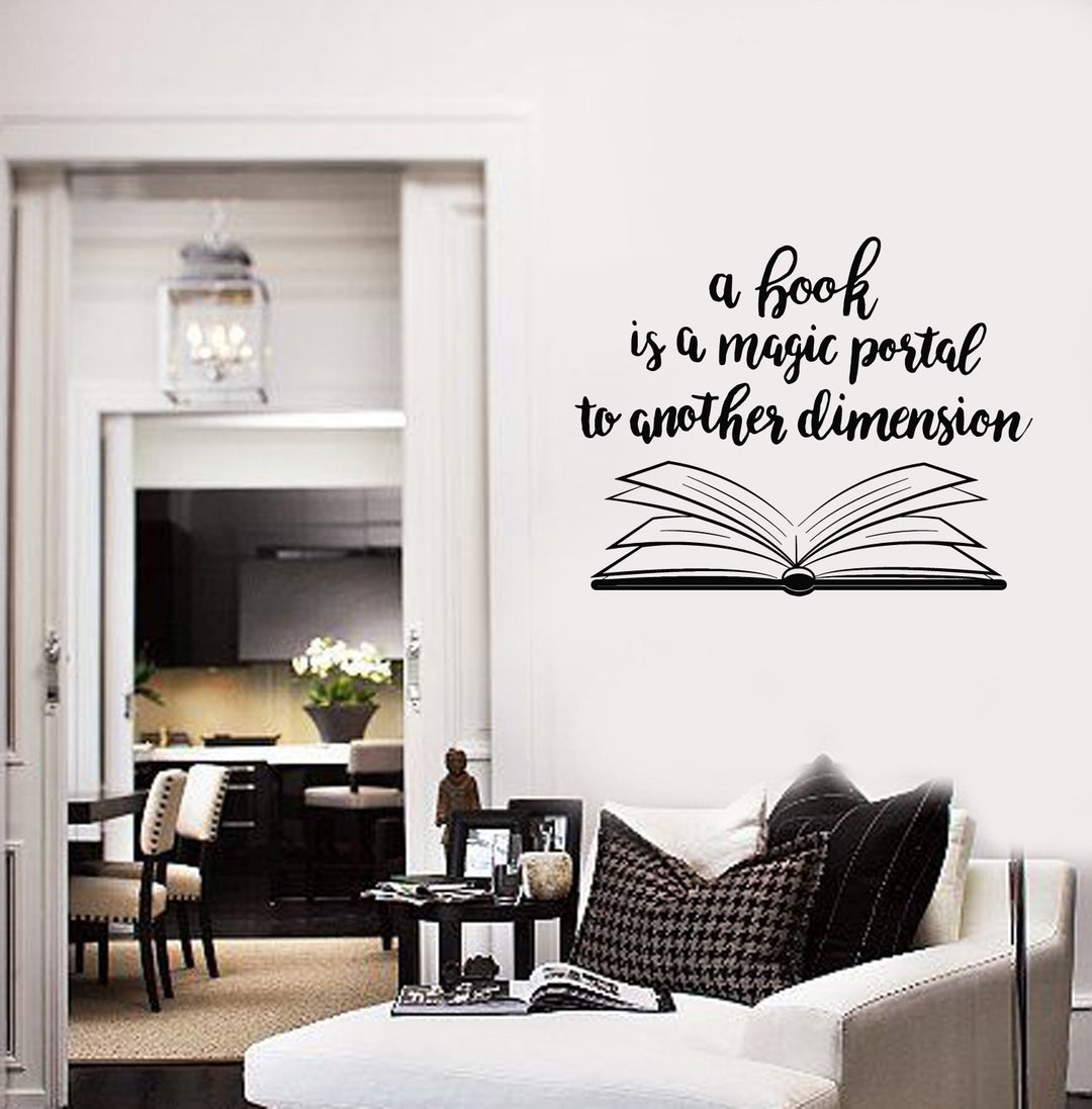 Open Book Quote Vinyl Wall Decal Library Home Interior Decor - Etsy
