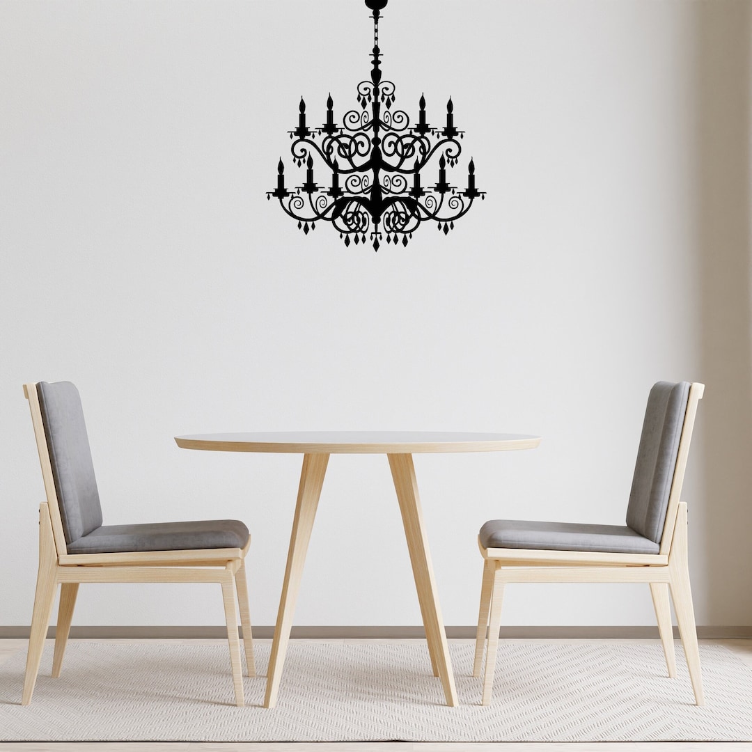 Crystal Chandelier Wall Vinyl Decal Vintage Classic Style Room ...