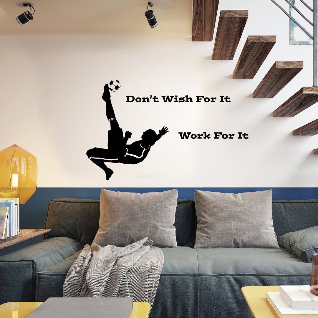 Soccer Motivational Quote Vinyl Wall Decal Silhouette Soccer Player ...