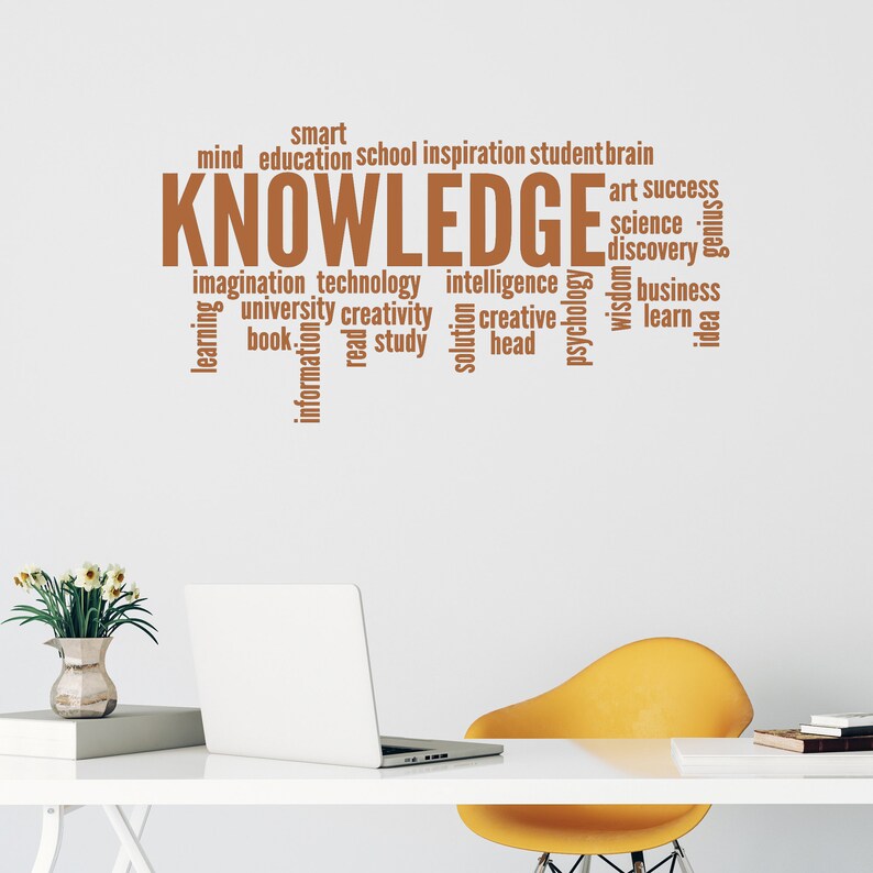 Knowledge Vinyl Wall Decal Education Words Classroom Decoration School ...