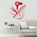 Hair Salon Tools Vinyl Wall Decal Barbershop Scissors Comb Stickers ...