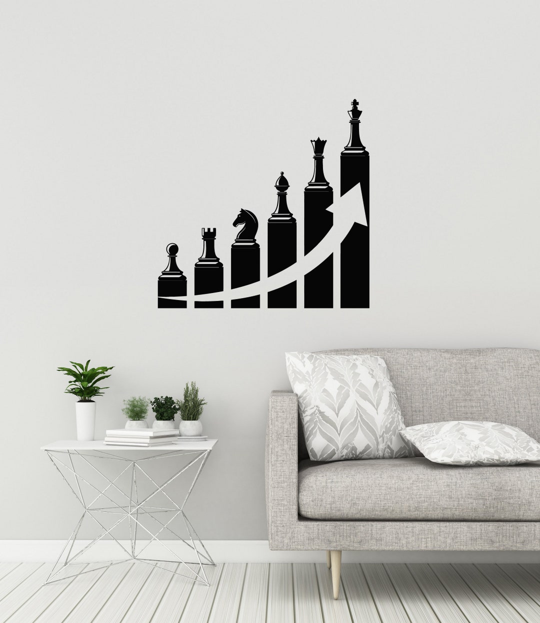 Office Vinyl Wall Decal Chess Pieces Motivational Graph Inspirational ...