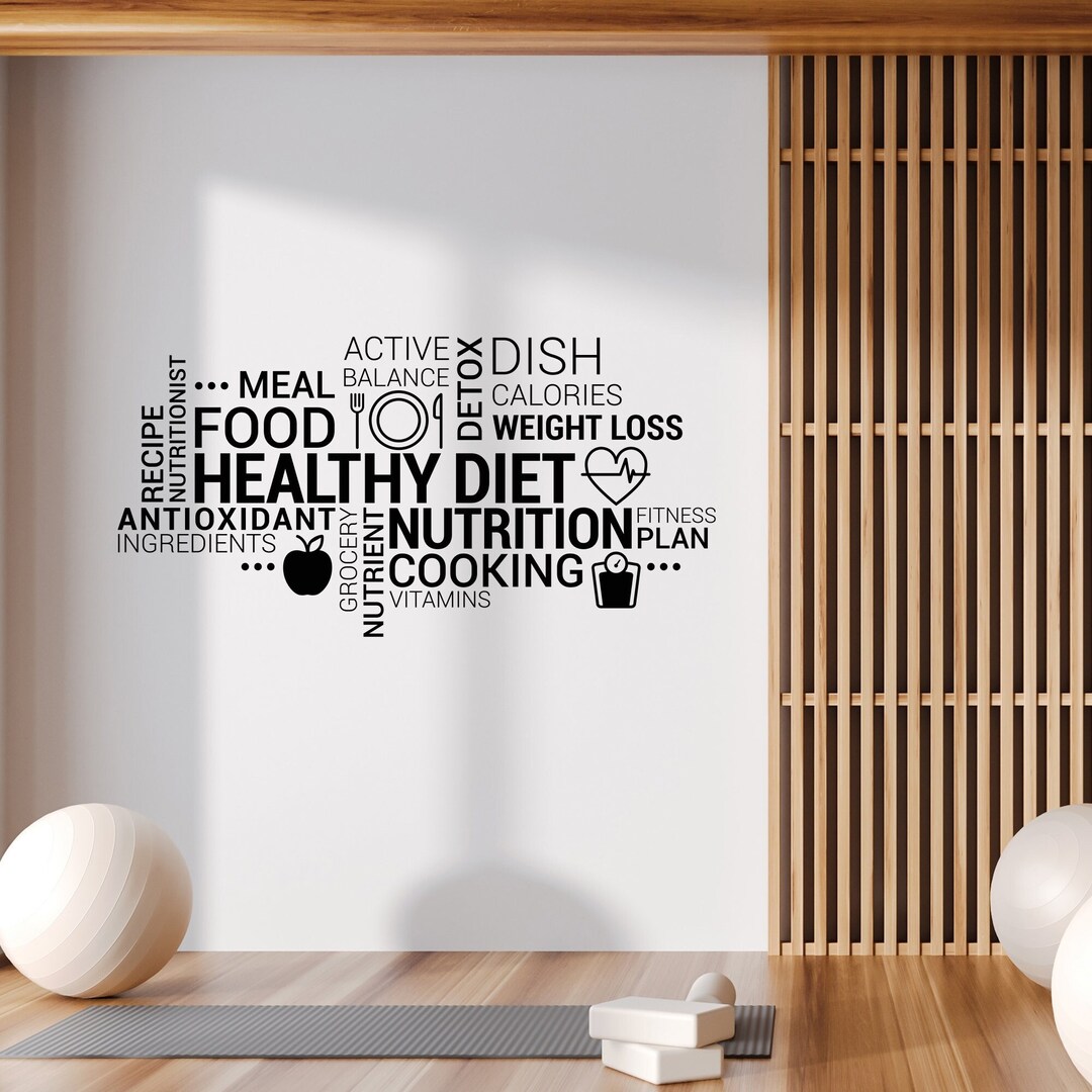 Inspiring Healthy Eating Vinyl Decal for Walls - Nutrition Decor ...