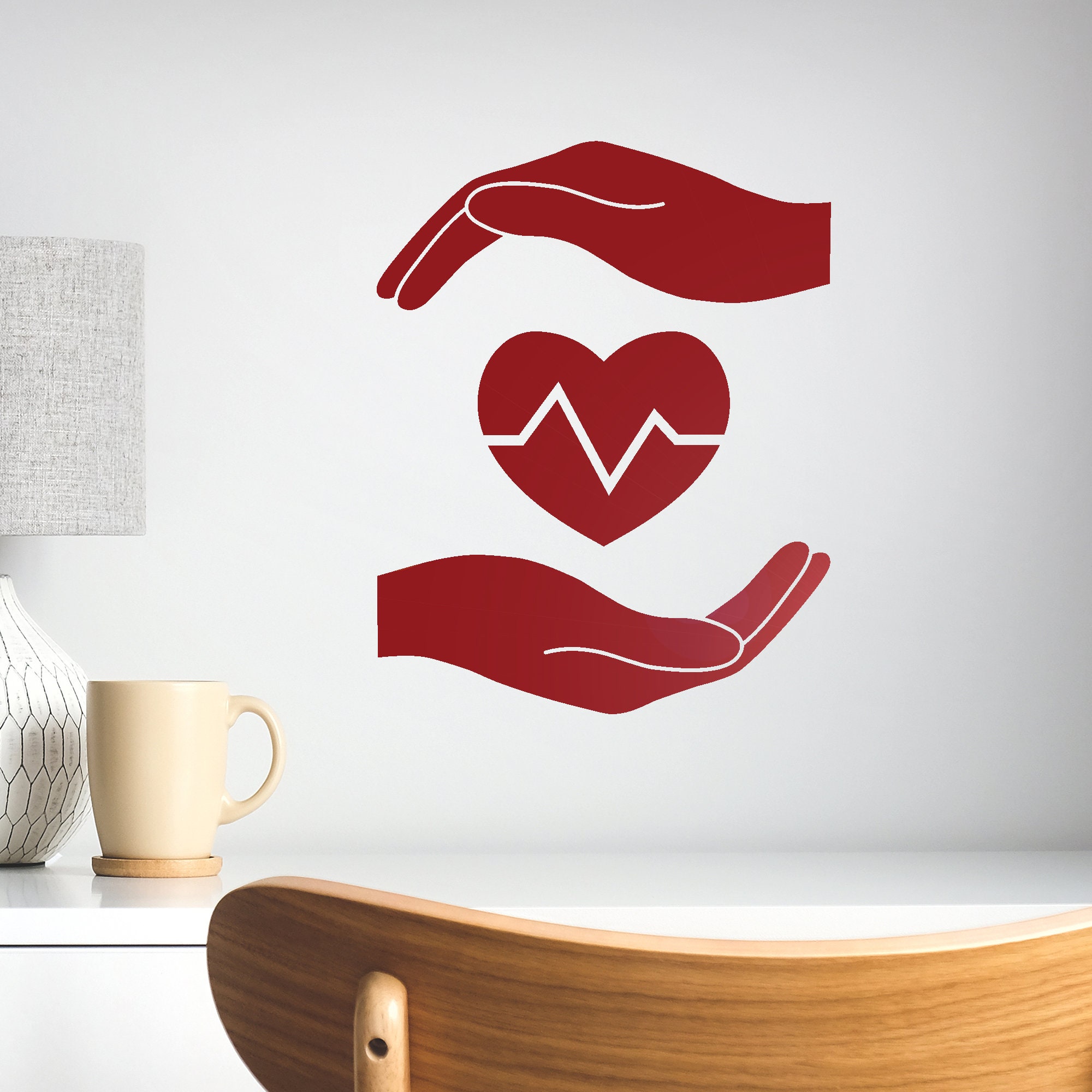 Healthcare Vinyl Wall Decal Health Clinic Hospital Heart Hands Medical ...