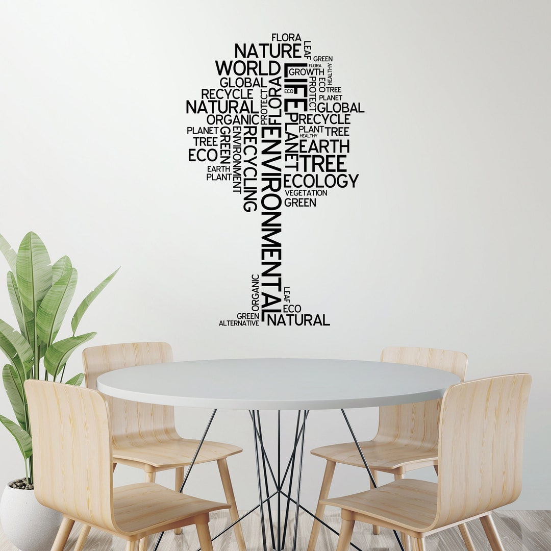 Nature Inspired Environmental Tree Vinyl Wall Decal - Eco-friendly ...
