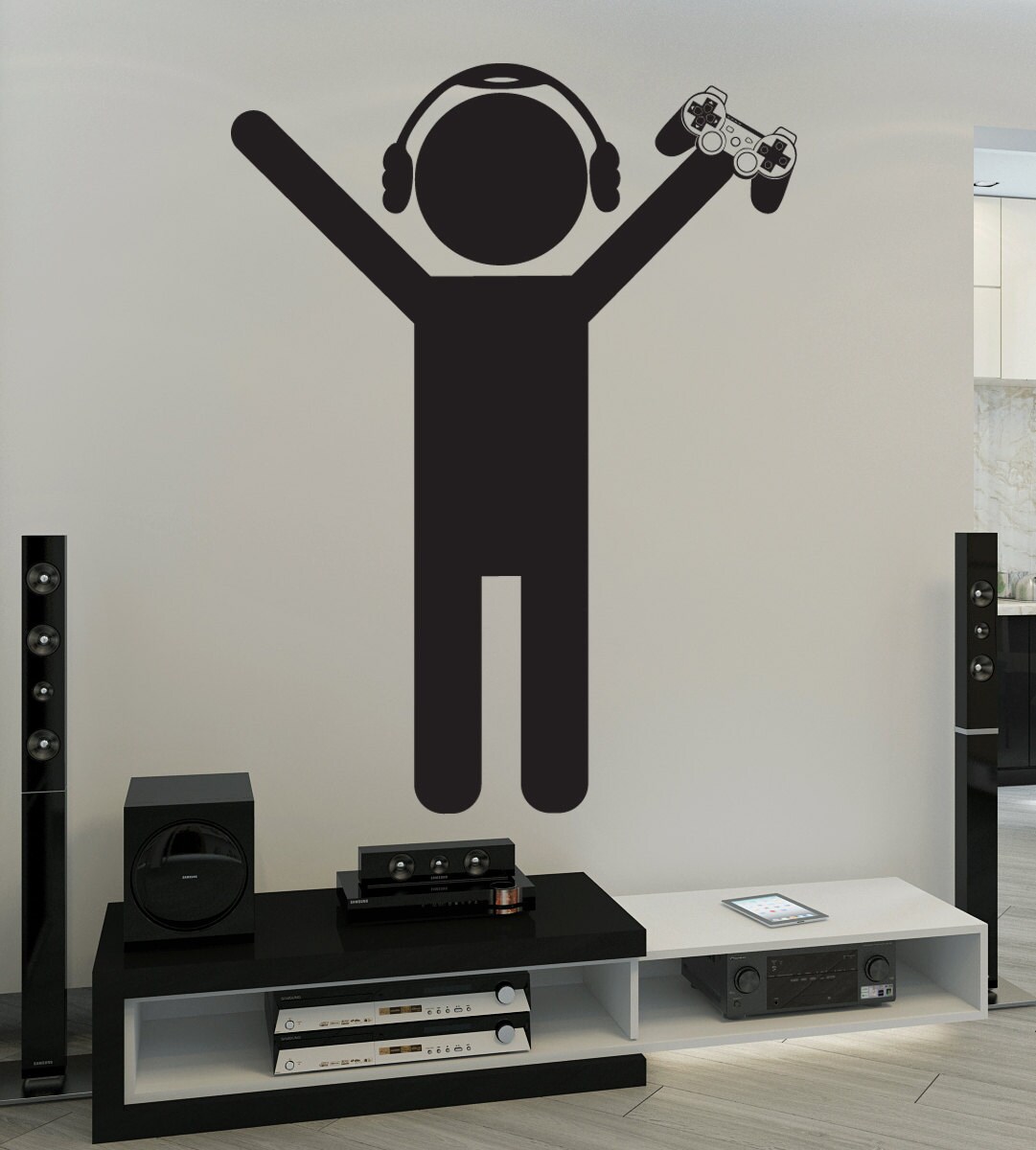Wall Art Mural of Gamer Winning a Computer Game Play Room Decor Gaming ...