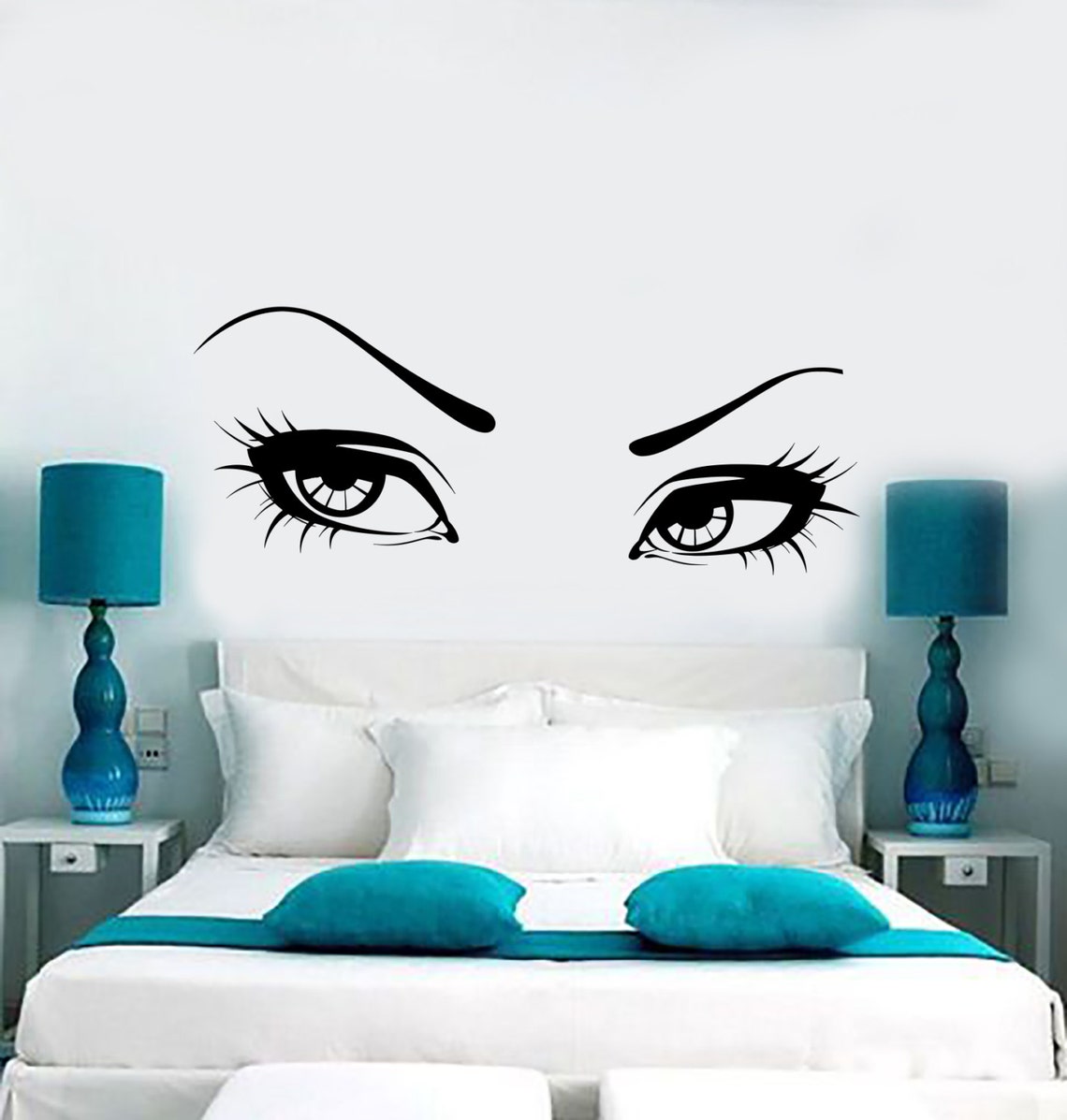 Wall Vinyl Decal Eyes Sexy Girl Beautiful Pretty Woman Face Etsy