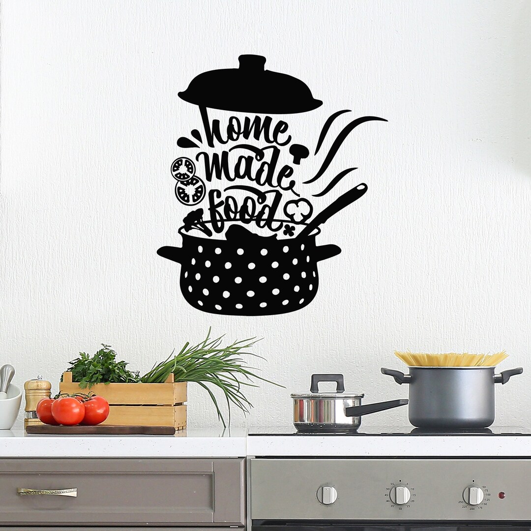 Food Vinyl Wall Decal Home Made Taste Appetites Kitchen Stickers Mural ...