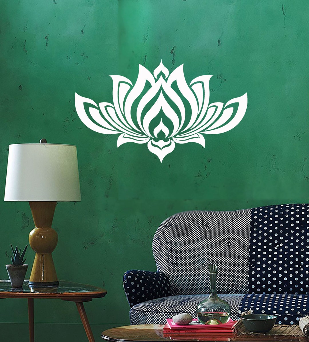 Wall Vinyl Decal Flower Lotus Padma Symbol Ornament Yoga Studio Floral ...