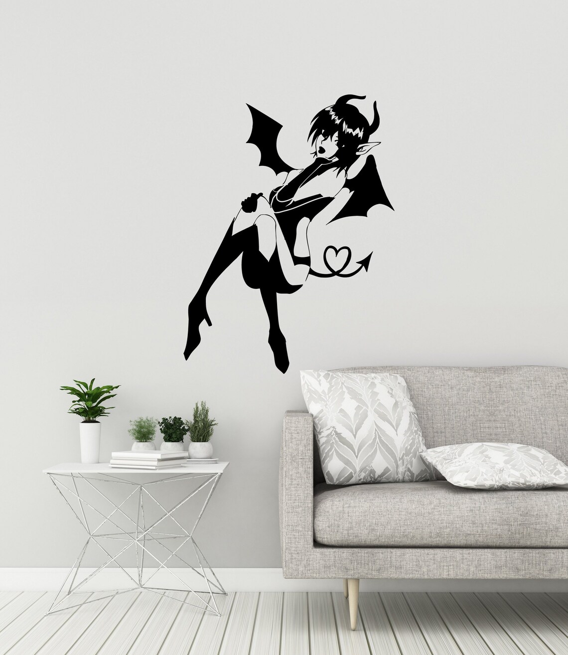 Anime Girl Vinyl Wall Decal Manga Devil Asian Style Kids Room - Etsy