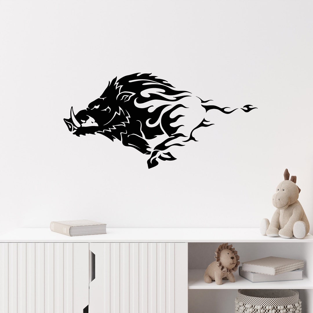 Wild Boar Wall Decal Rustic Animal Wall Art Hunting Decor (#2618dg) - Etsy