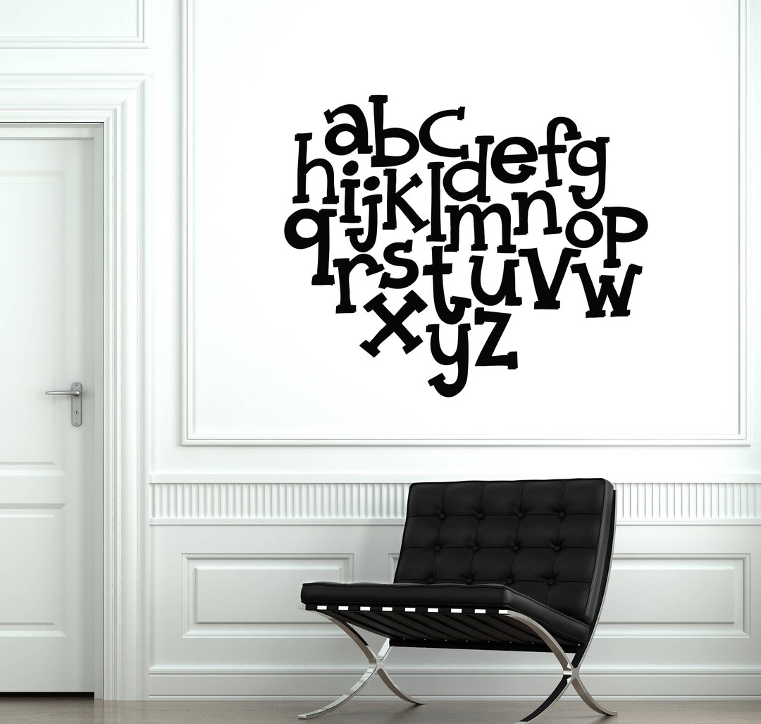 Vinyl Wall Decal Abc Alphabet Nursery School Kids Zone Stickers Mural ...