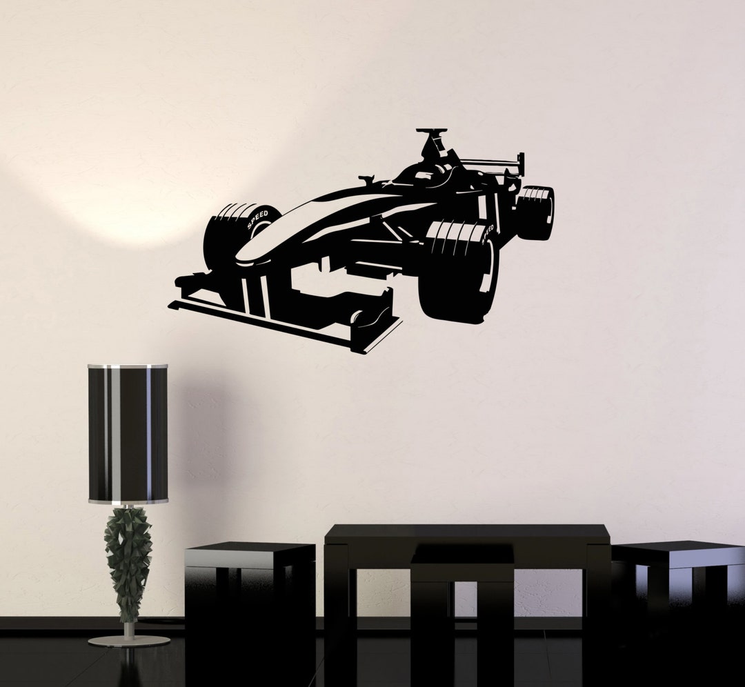 Wall Vinyl Decal Car Racing Formula Race Garage Man Cave Decor Cool ...