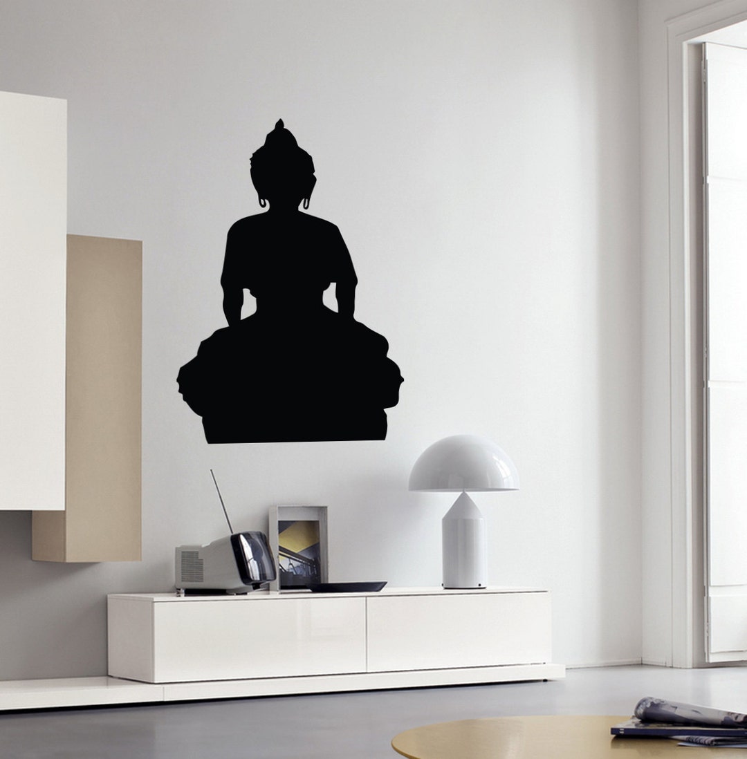 Wall Vinyl Decal Buddha Seating Buddha Buddhism Yoga Studio Modern ...