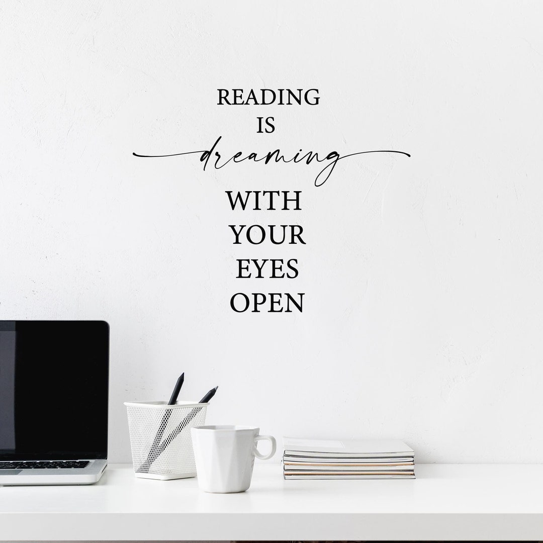 Reading Quote Vinyl Wall Decal Library Room Corner Bookish Saying Words ...