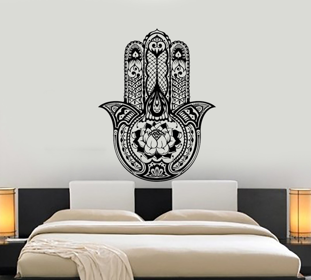Wall Vinyl Decal Yoga Mandala Padma Lotus Flower Ornament Yoga Studio ...