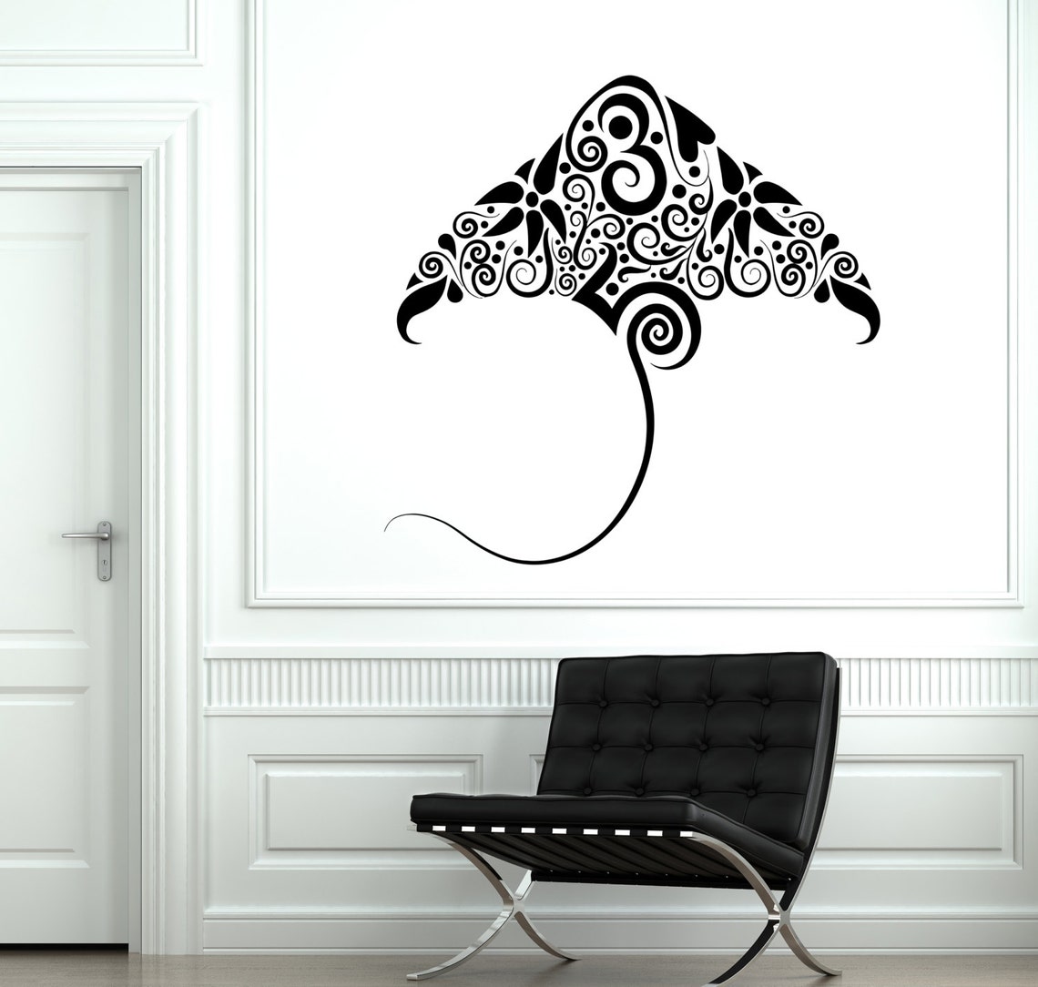 Wall Decal Stingray Ocean Marine Ornament Tribal Mural Vinyl - Etsy
