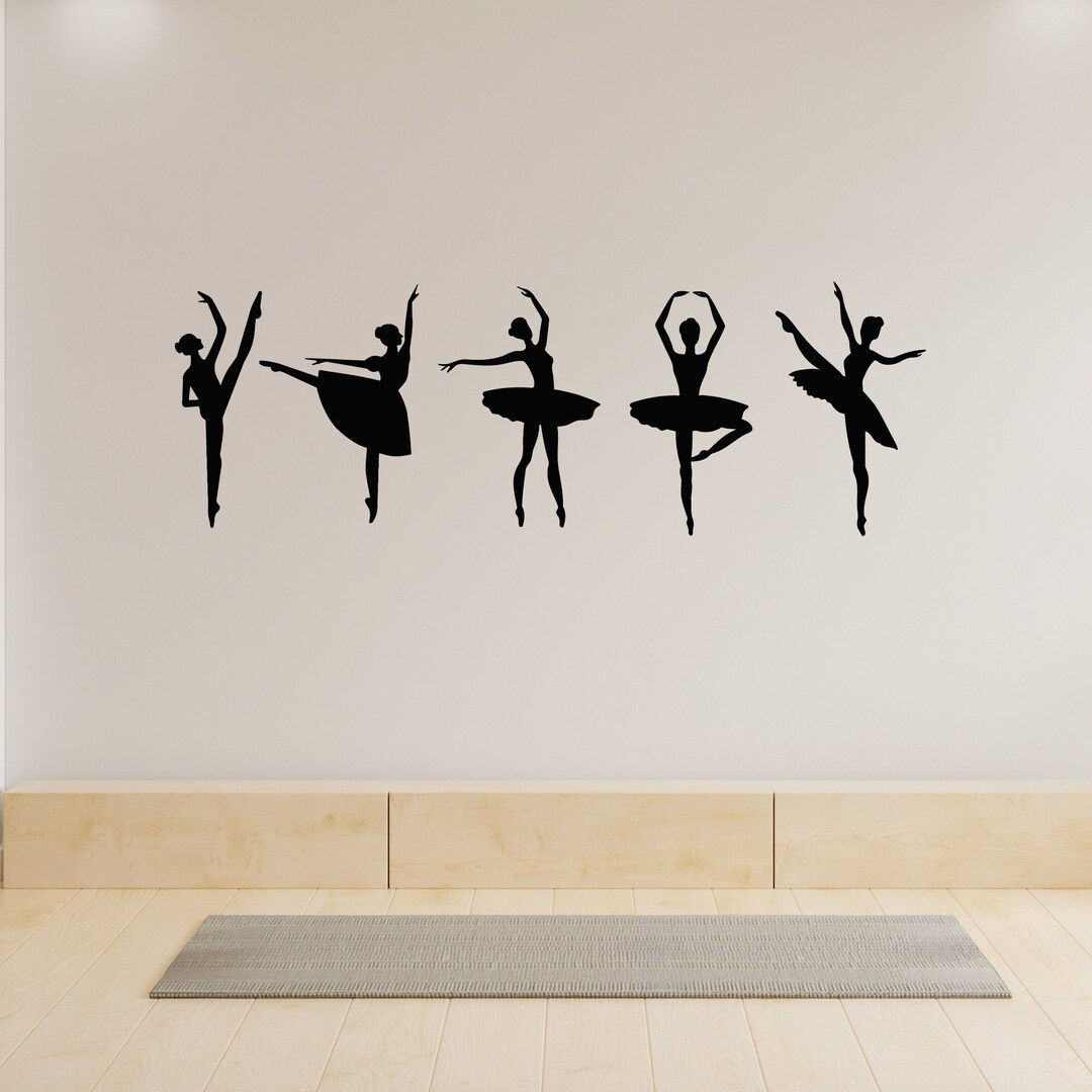 Ballet Vinyl Wall Decal Silhouette Ballerinas Dance Studio Stickers ...