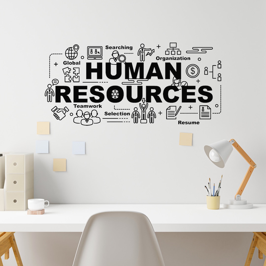 Human Resources Vinyl Wall Decal HR Office Space Room Business Words ...