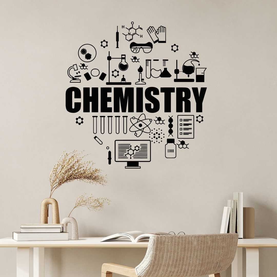 Chemistry Vinyl Wall Decal School Exact Sciences Molecules Laboratory ...