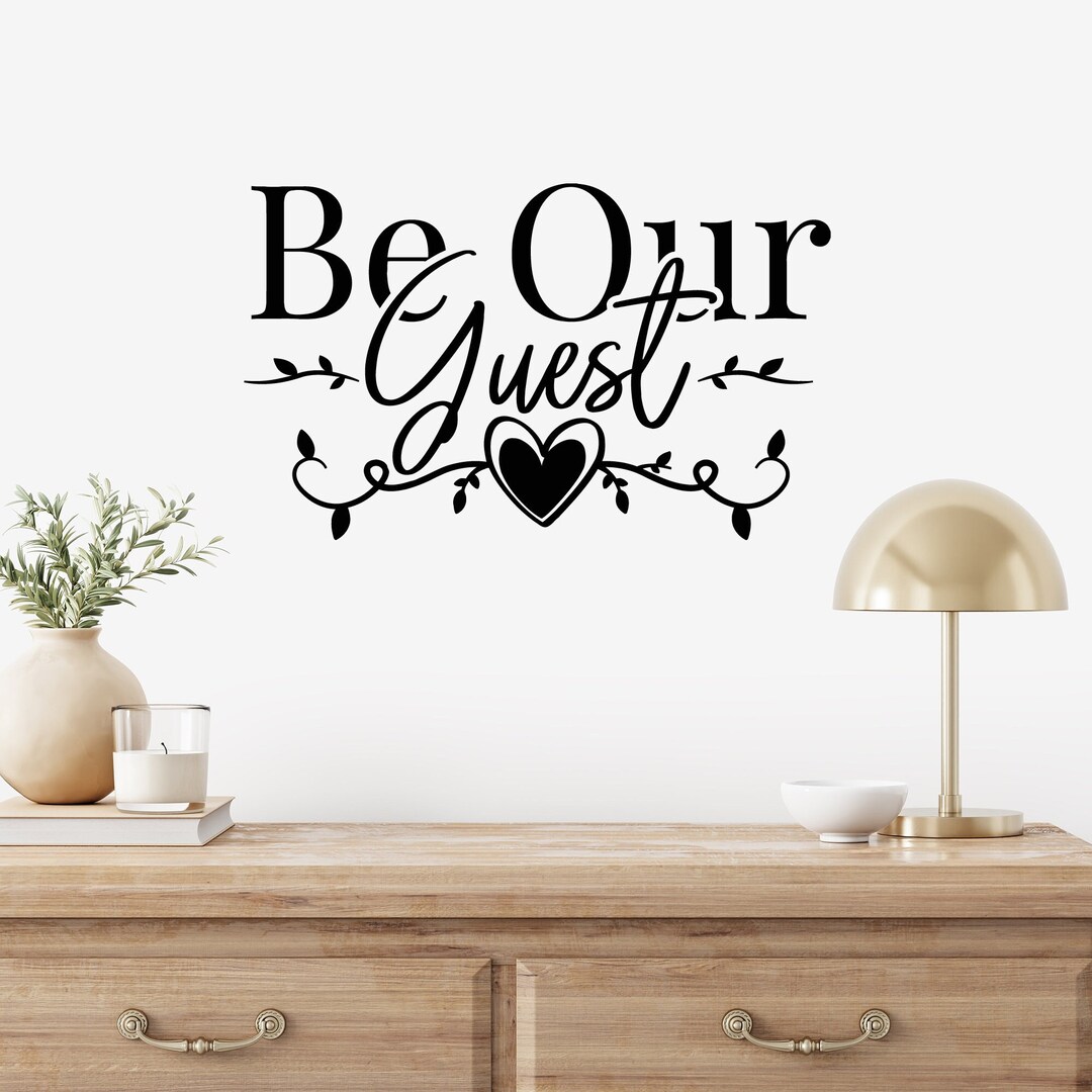 Welcome Vinyl Wall Decal Quote Home Interior Be Our Guest Room Stickers ...