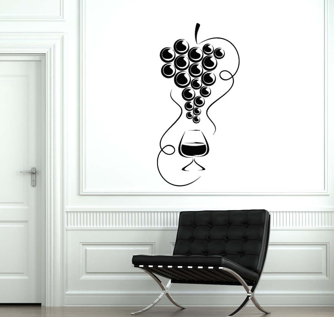 Wall Vinyl Decal Wine Vine Grape Kitchen Restaurant Mural 2002di - Etsy