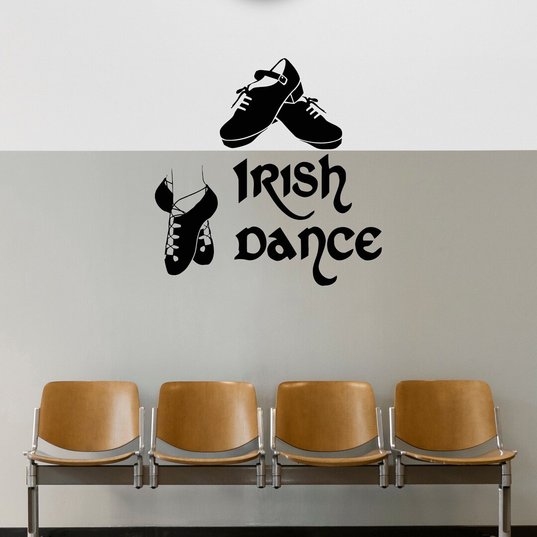Irish Dancing Logo Vinyl Wall Decal Ireland Folk Dance School Ghillies ...