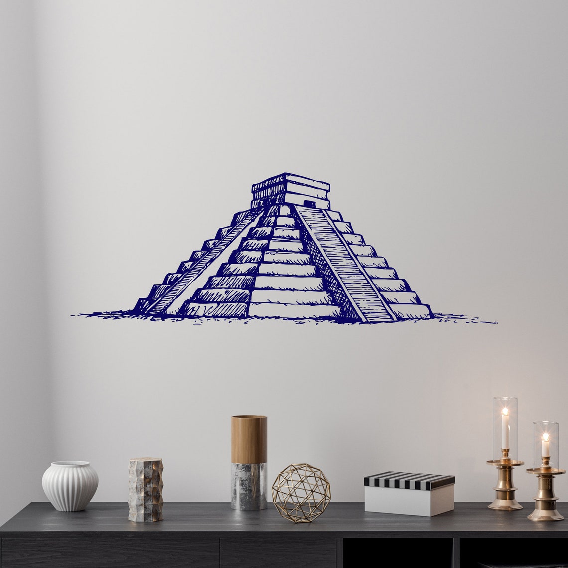 Mesoamerican Pyramids Vinyl Wall Decal Ancient World Aztecs Maya ...