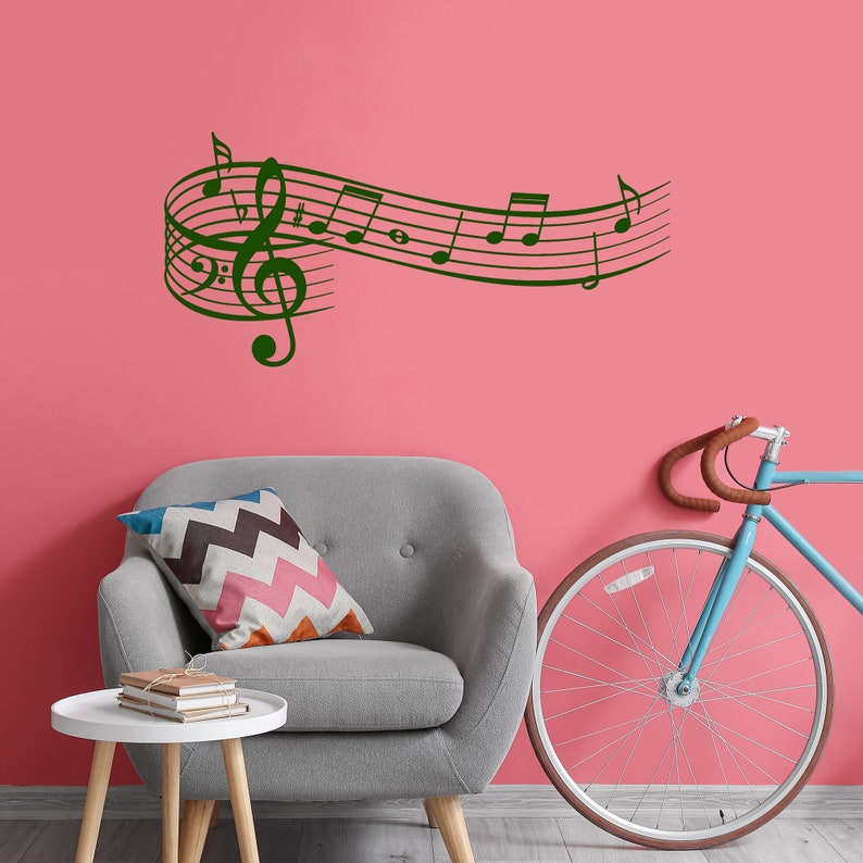 Musical Notes Vinyl Wall Decal Melody Music Class Decor Teenager's Room ...