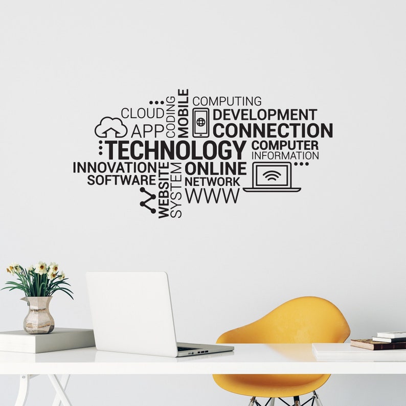 Technology Vinyl Wall Decal Innovation Software Company IT Art Tech ...