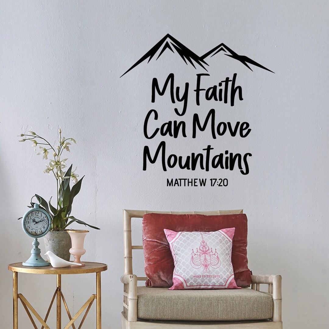 Bible Verse Vinyl Wall Decal Prayer Room Religion Phrase My Faith Can ...