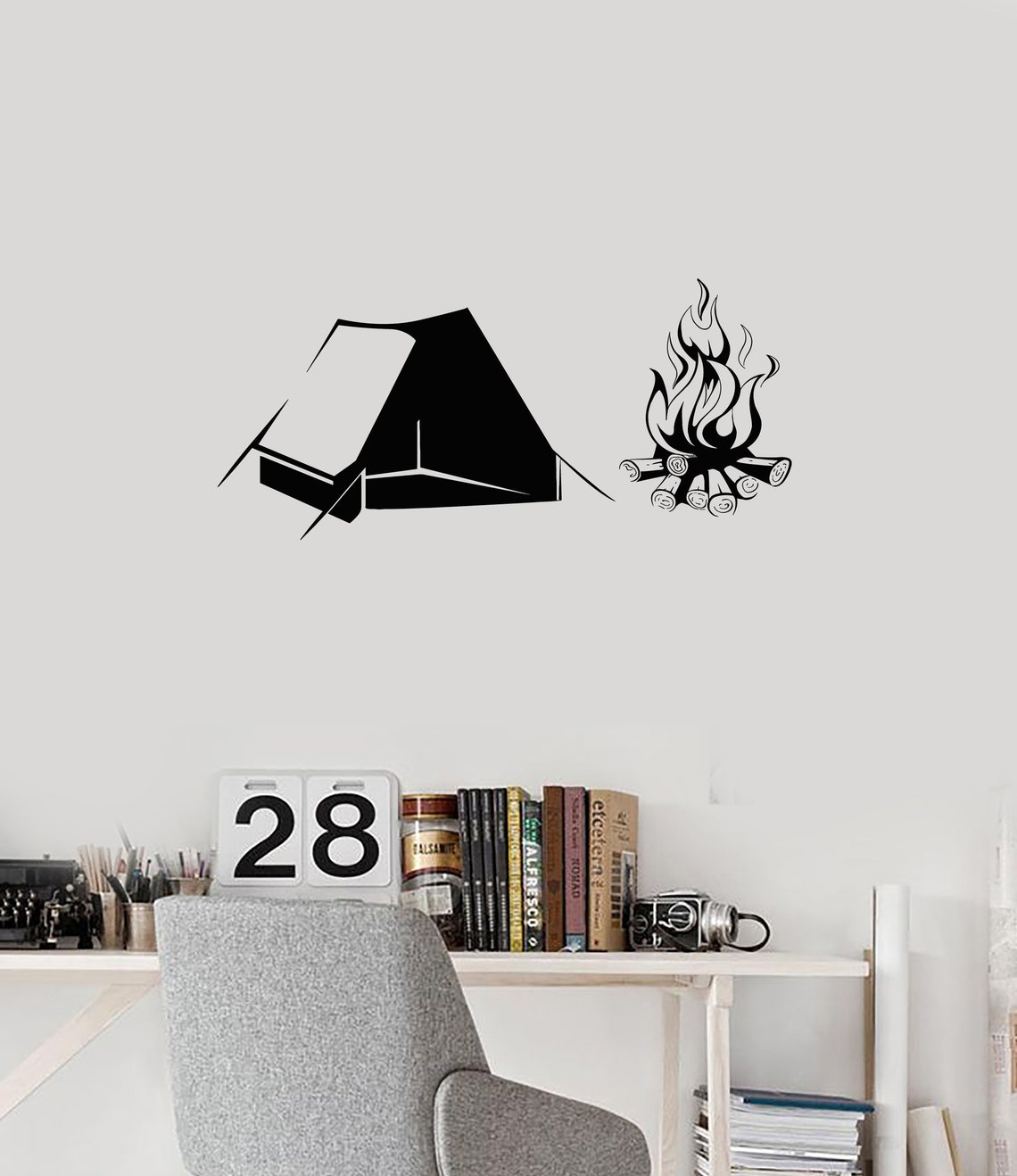 Camping Vinyl Wall Decal Camp Outdoor Activity Tent Campfire - Etsy