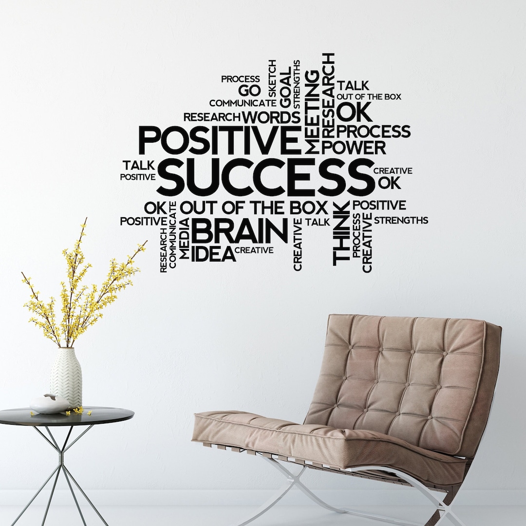 Success Vinyl Wall Decal Positive Words Home Office Space Window Decor ...