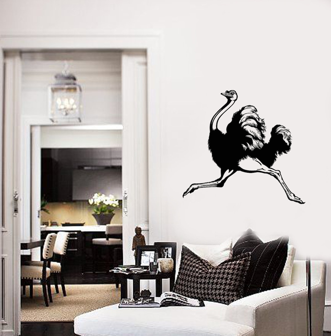 Ostrich Vinyl Wall Decal Animal Kids Room Home Decor Art Stickers Mural ...