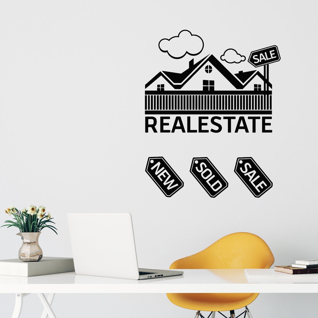 Realtor Vinyl Wall Decal Office New Sold Sale Real Estate Home Rent ...