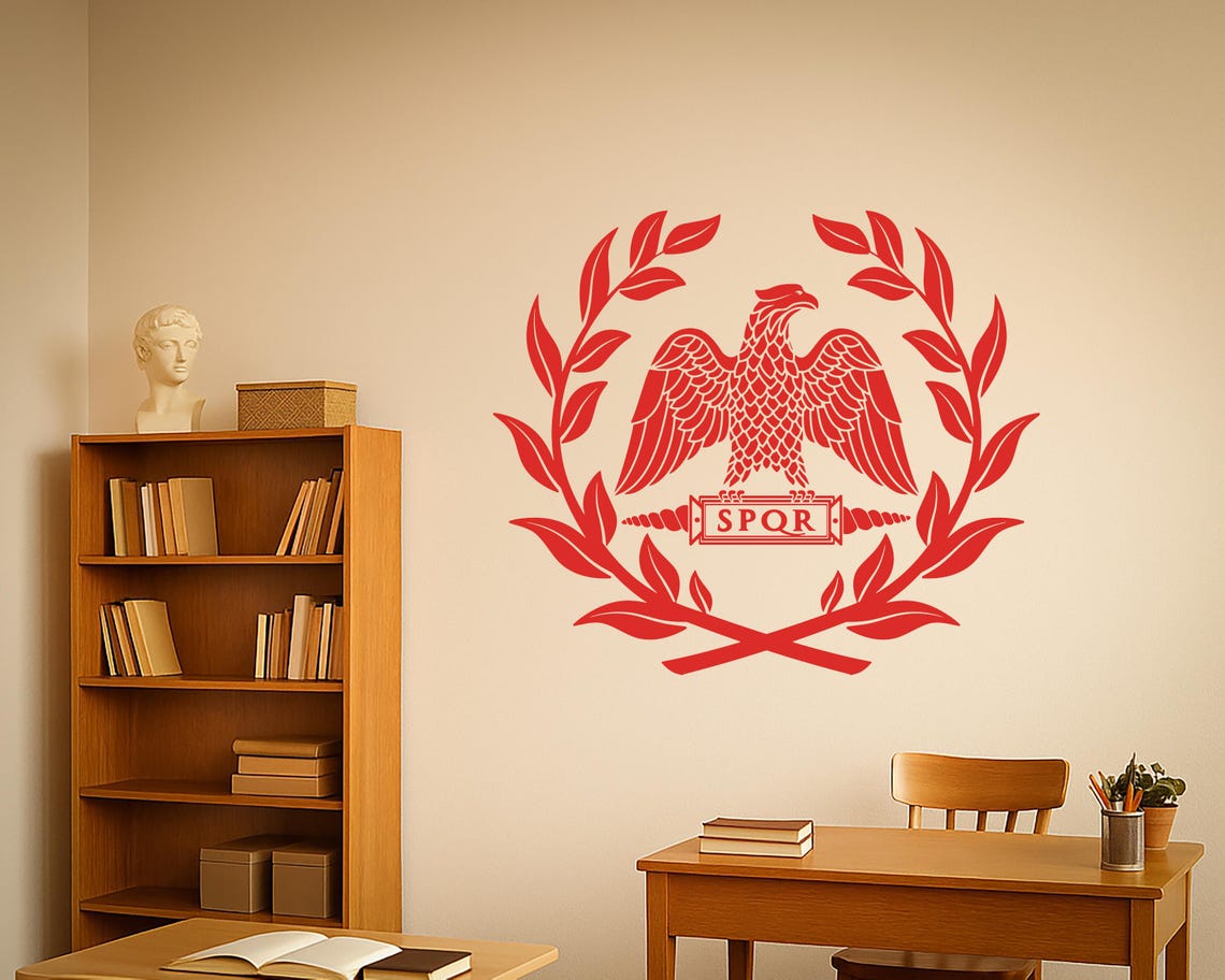 Roman Eagle Vinyl Wall Decal - SPQR Ancient Symbol Roman Empire Home ...