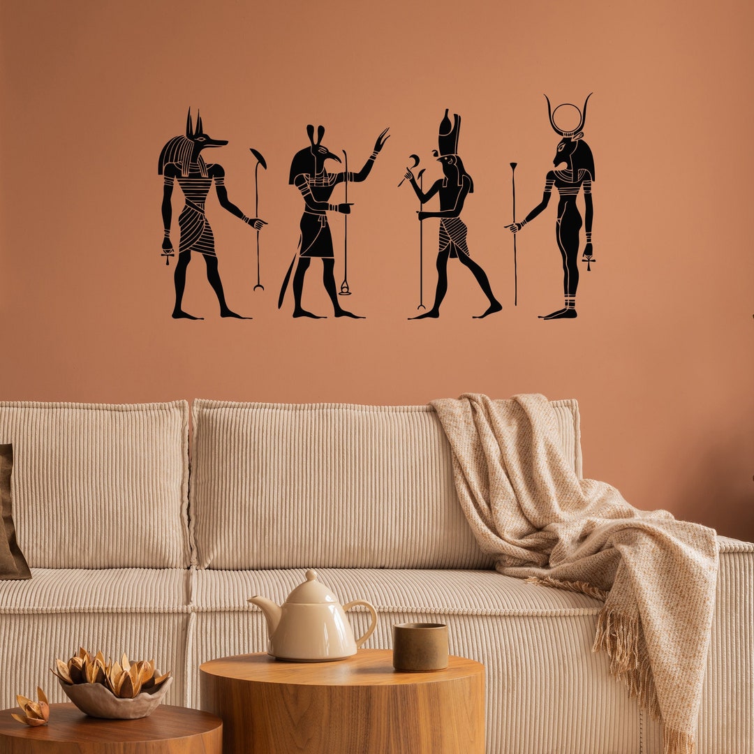 Gods of Ancient Egypt Wall Vinyl Decal Anubis Ra Hieroglyphs Egyptian ...