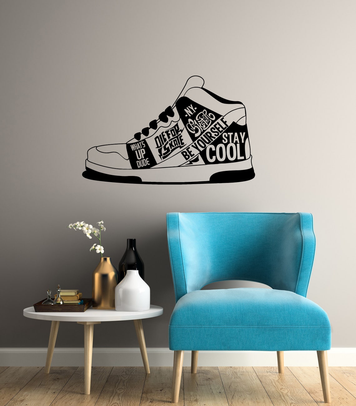 Sneaker Vinyl Wall Decal Shoes Teenager Teen Room Decoration Streetwear ...
