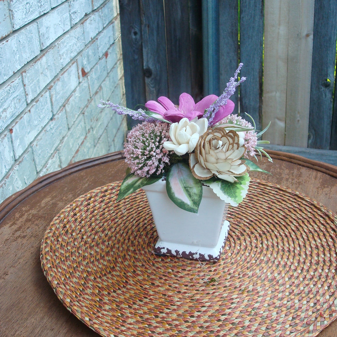 Rustic Sola Wood Flowers, Eco-friendly Floral Arrangement, Keepsake ...