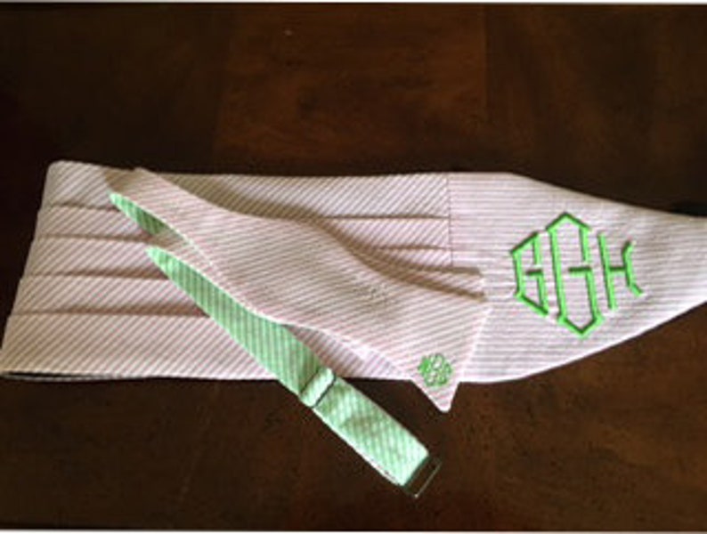 Cummerbund Set With Monogram - Etsy
